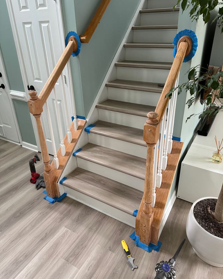 A $600 Staircase Makeover Uses Tile in an Unexpected Spot | Cubby