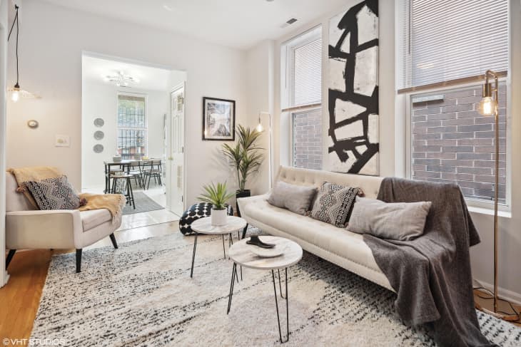 See This Blank Slate Living Room Transform Into A Chic Oasis ...