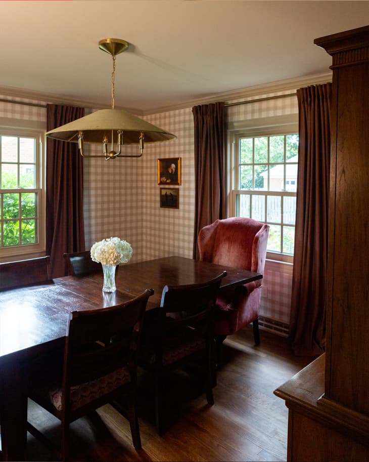 A Pale Yellow Dining Room Transforms with Wallpaper | Apartment Therapy