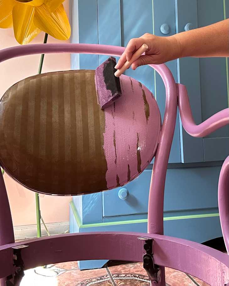 I Gave This Smelly Thrifted Chair a Colorful Paint Makeover | Apartment ...