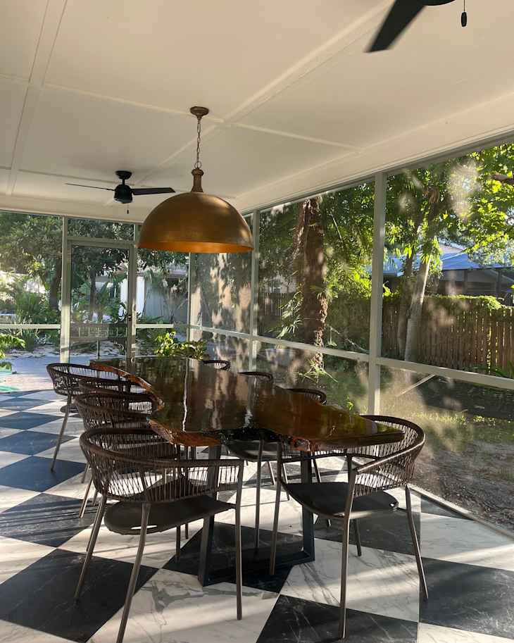 A Screened-In Porch Gets a Black & White Checkered Makeover | Apartment ...