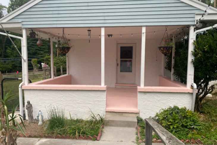 This Peeling Porch Got a Pink Paint Makeover for $775 | Apartment Therapy