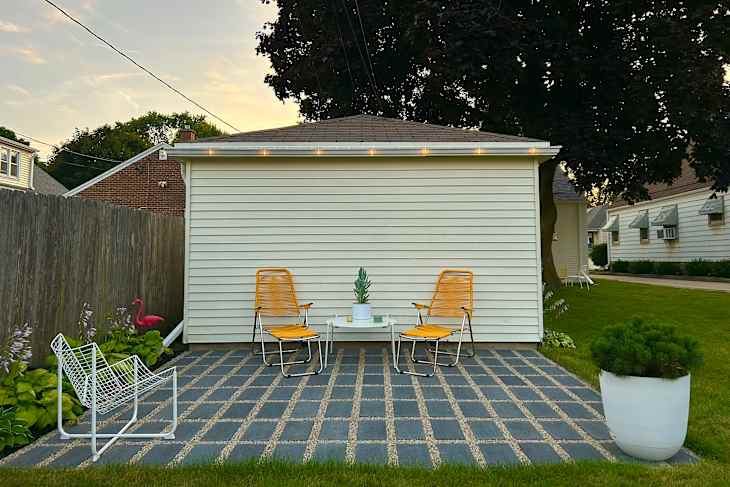 A DIY Paver Patio Added a Bonus Hangout Spot to My Yard | Apartment Therapy