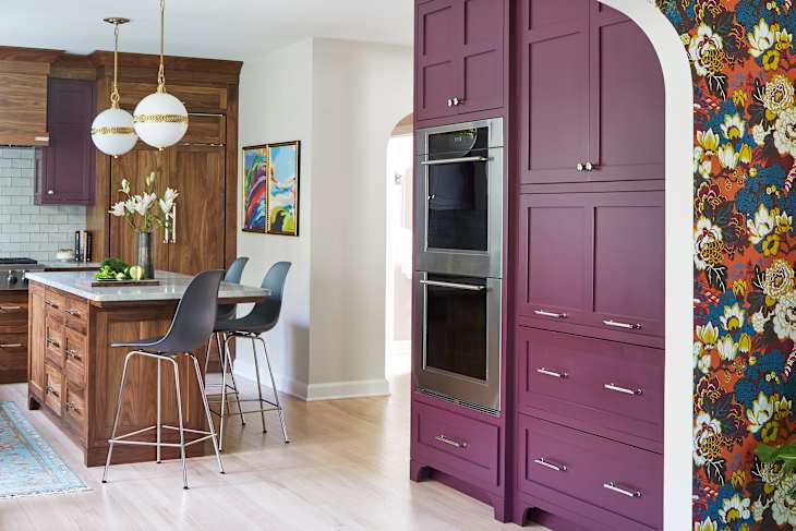 Before & After: “Tired” Maple Cabinetry Gets a Modern Berry Makeover ...