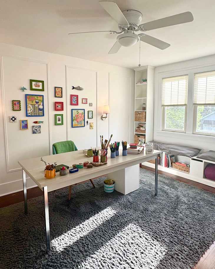 Empty Nester Turned Daughter’s Bedroom into Art Room | Apartment Therapy