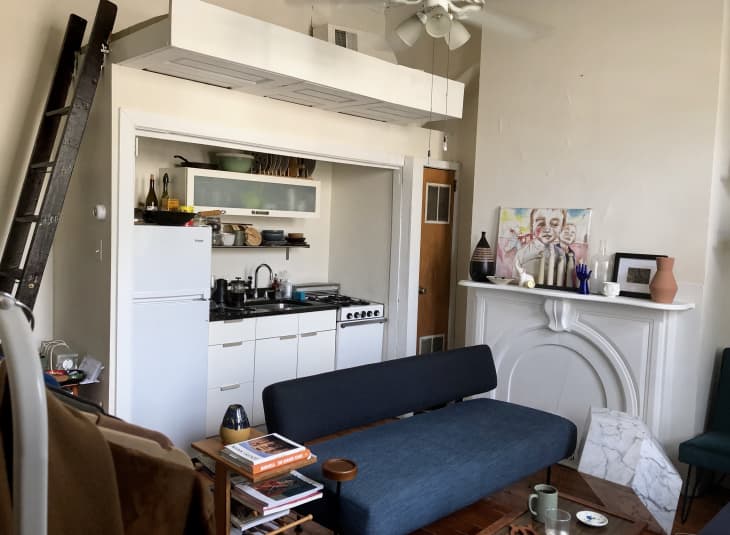 Small Philadelphia Studio Apartment Lofted Bedroom | Apartment Therapy