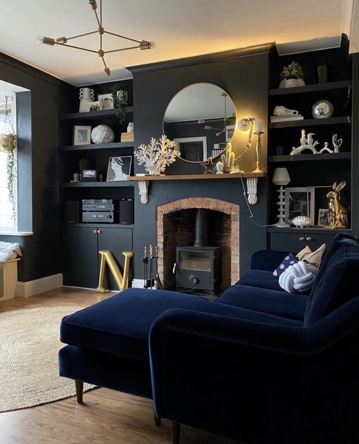Dark Paint Color Inspiration in a Glam UK Home | Apartment Therapy
