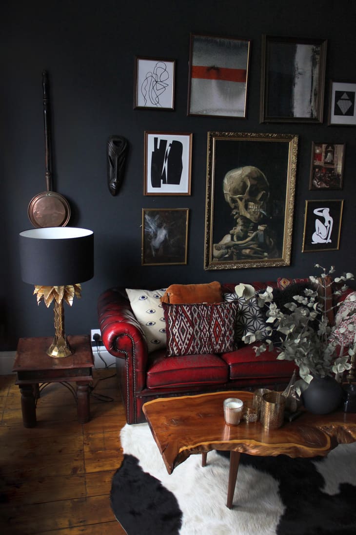 Dark and Moody Maximalist UK House Decorated on a Budget | Apartment ...