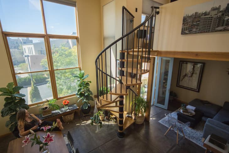 Light-Filled Santa Fe Loft With Spiral Staircase | Apartment Therapy