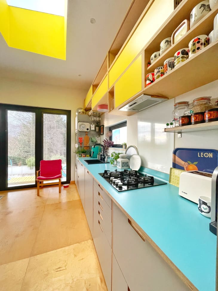 Colorful, Creative UK With Retro-Style Plywood Kitchen | Apartment Therapy