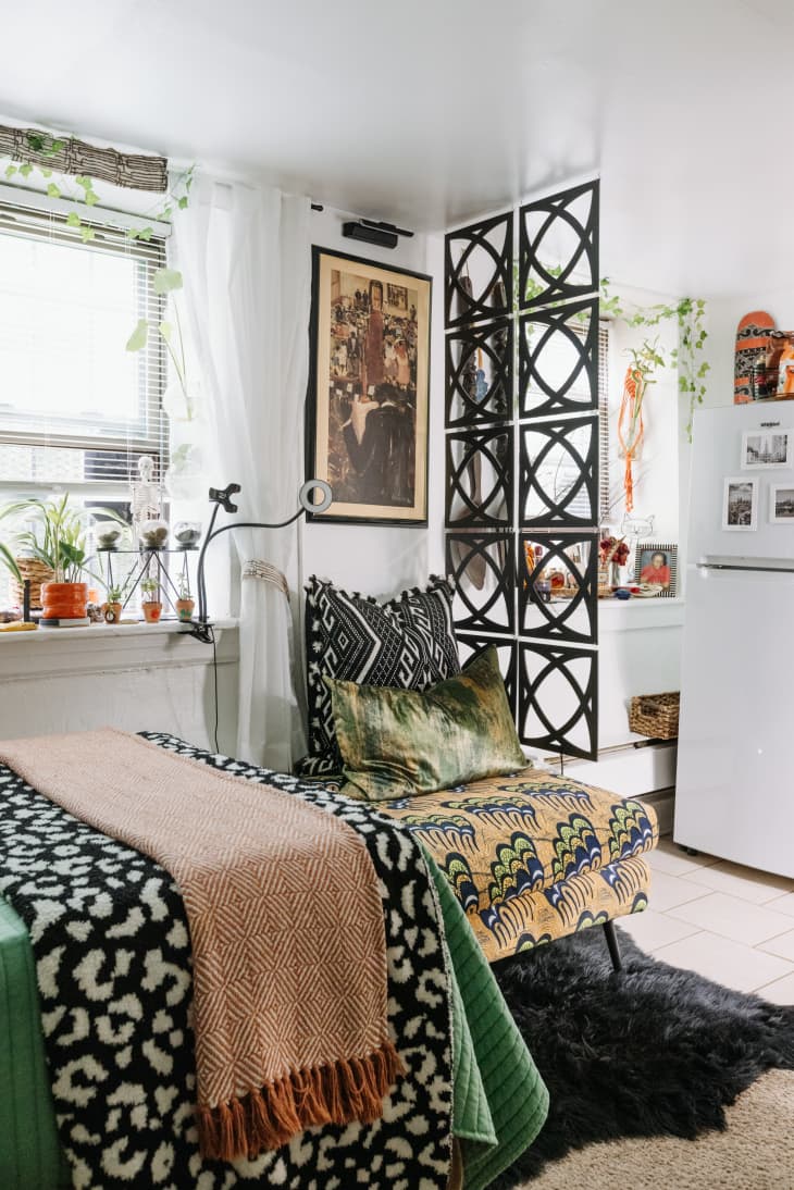 190-Square-Foot Afrohemian Studio Apartment Tour Photos | Apartment Therapy