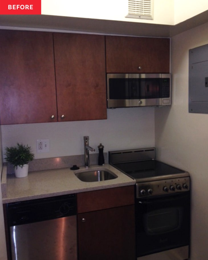 A Studio Kitchen Gets a $250 Renter-Friendly Makeover | Apartment Therapy