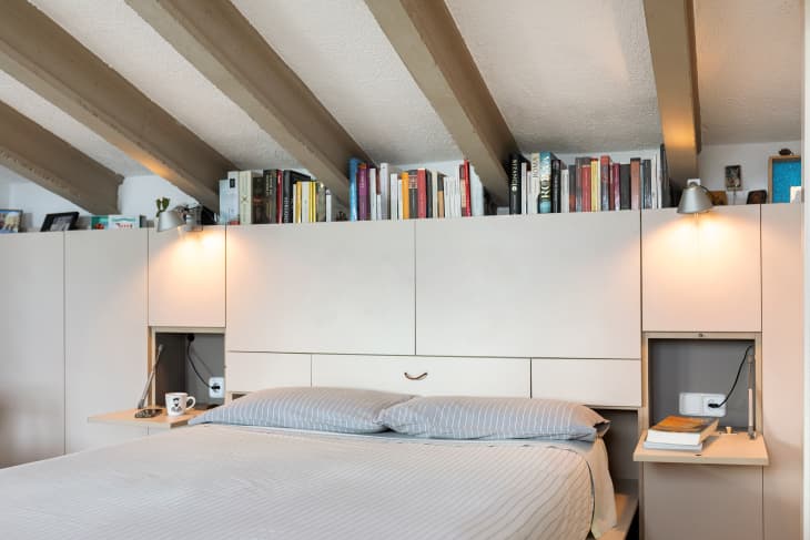 See How Builts-Ins Make a Teeny Attic Apartment Feel Bigger | Apartment ...