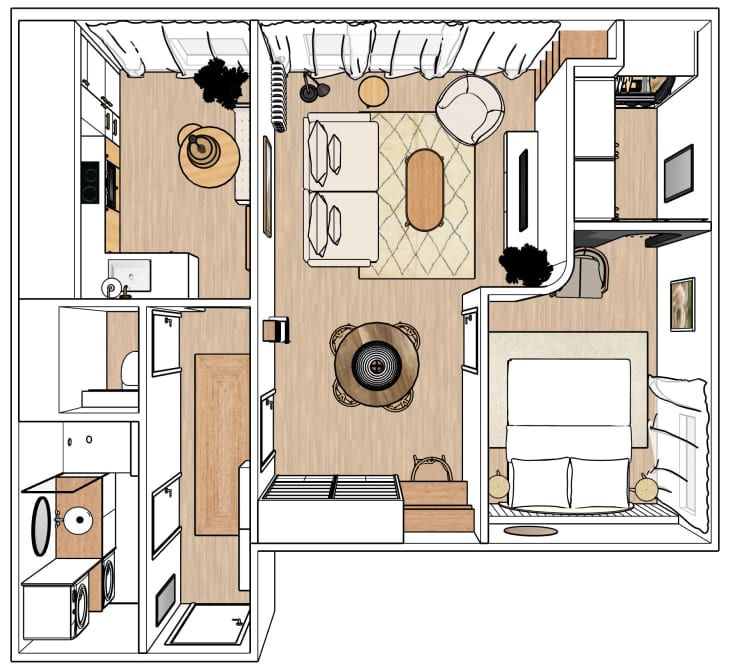 550-Square-Foot French Apartment Before and After | Apartment Therapy