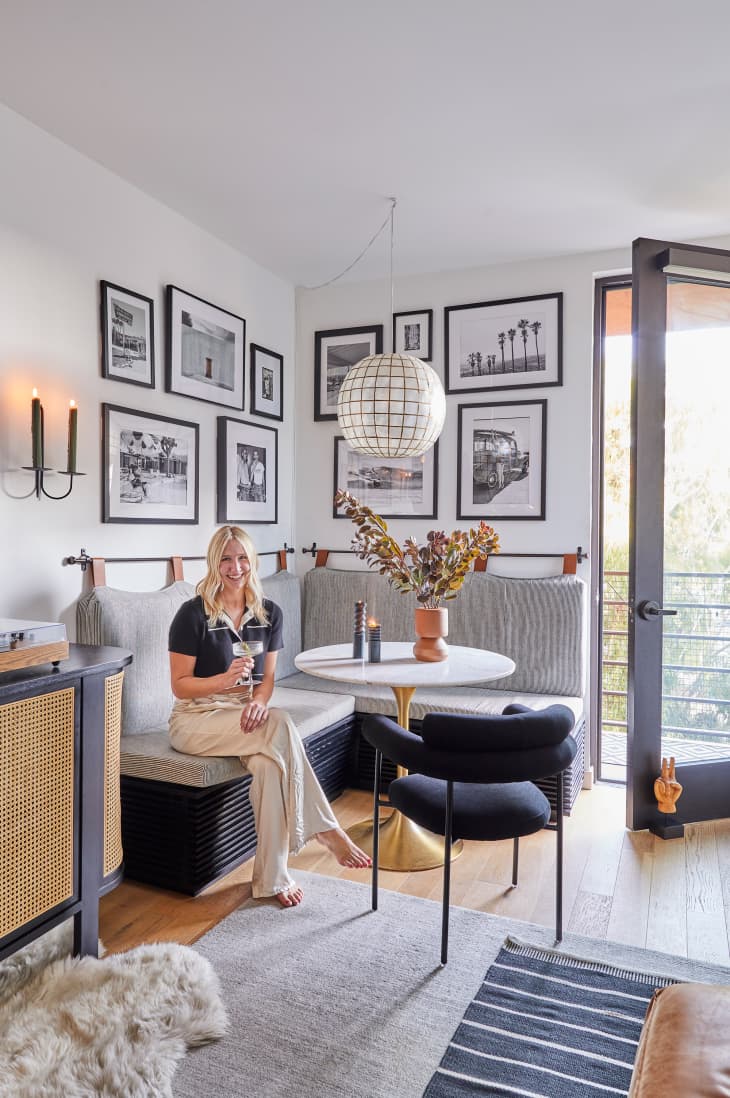 Tour a Studio Apartment With DIY Dining Nook and Headboard | Apartment ...