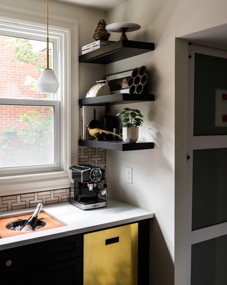 Dated ‘90s Cabinets Get a Black and Gold Makeover | Apartment Therapy