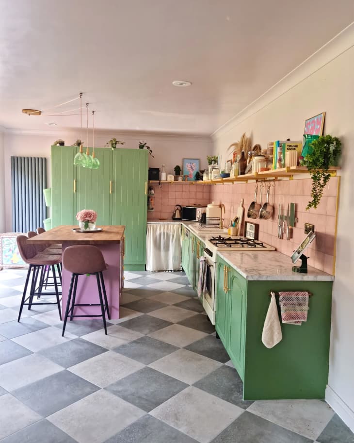 Before & After: Green Cabinets Bring Drama to This Kitchen | The Kitchn