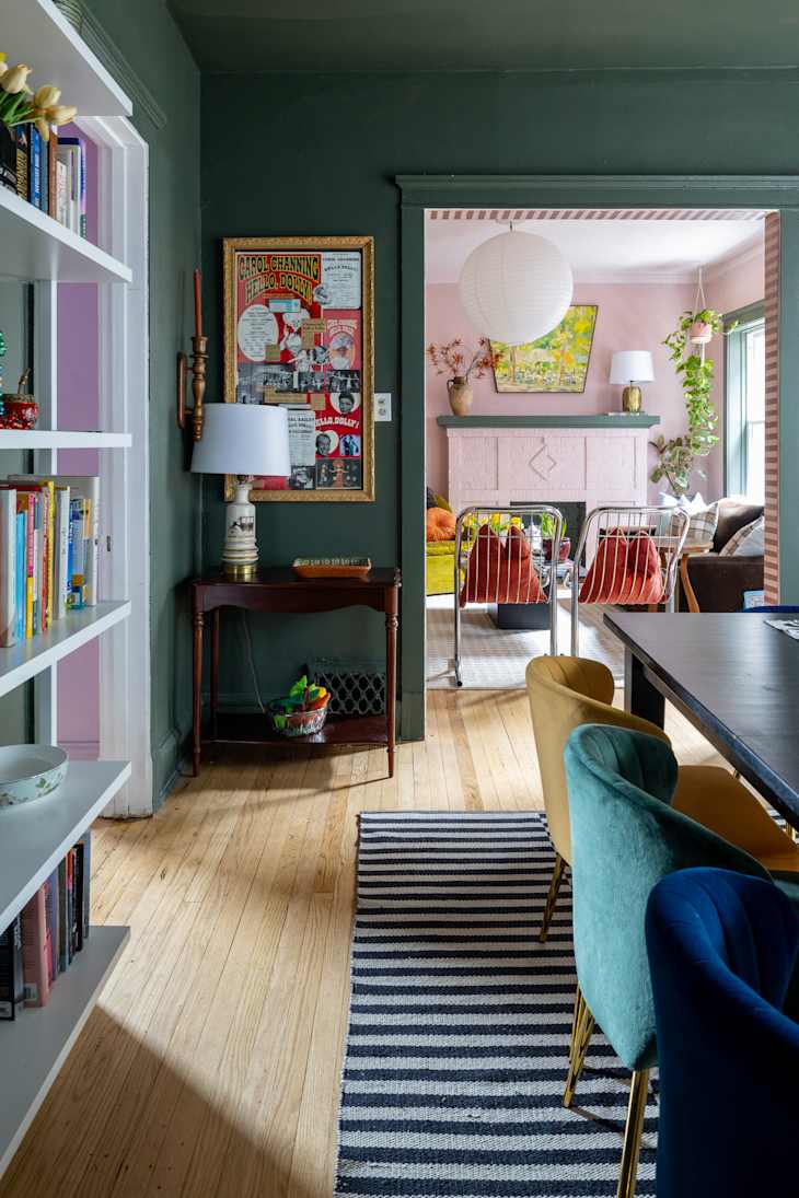 Dark Green Dining Room Paint Makeover: From Plain White to Bold Color ...