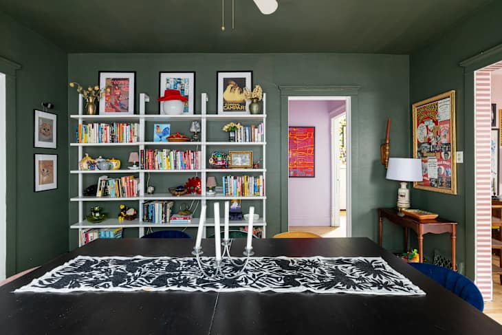Dark Green Dining Room Paint Makeover: From Plain White to Bold Color ...
