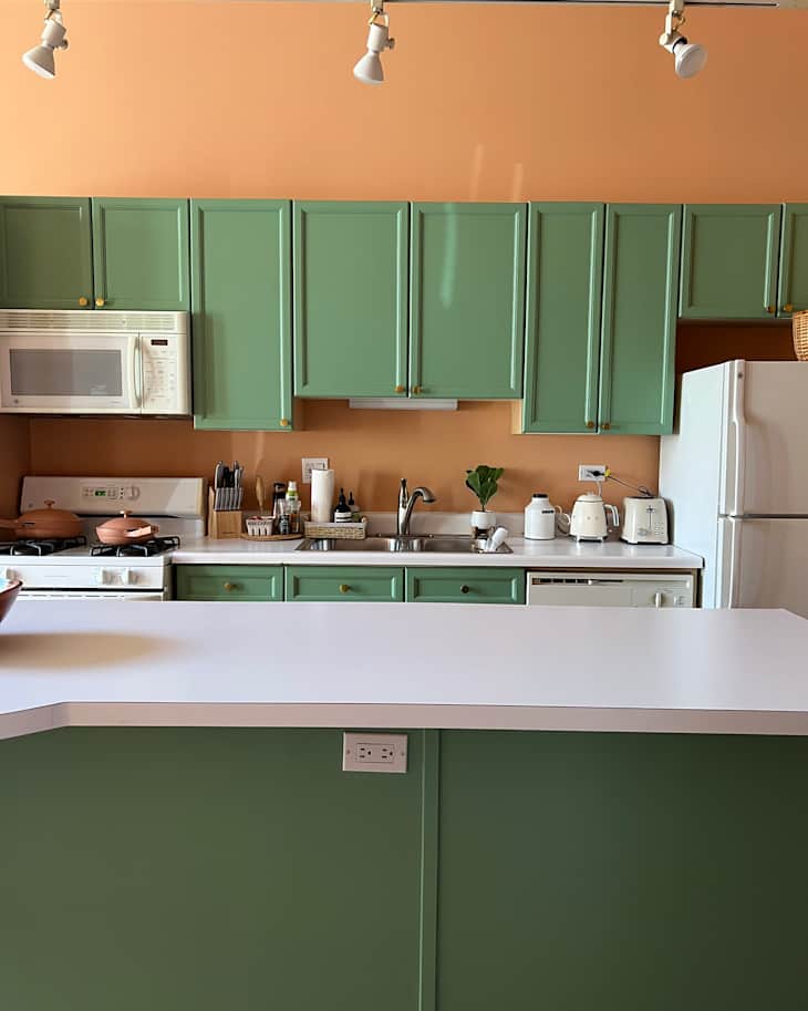 20-Year-Old Maple Kitchen Cabinets Got a Green Makeover | Apartment Therapy