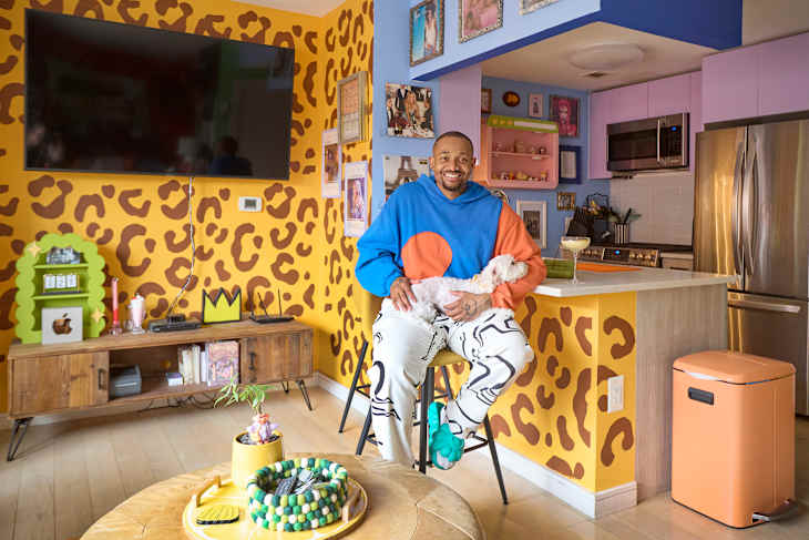 Tour a Harlem Studio Apartment With DIY Leopard-Print Walls | Apartment ...