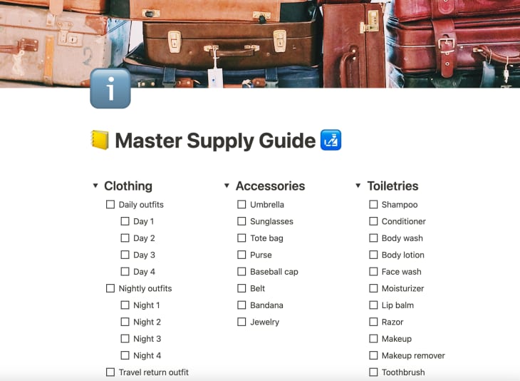 How to Create Your Own Master Packing List for Every Kind of Trip ...