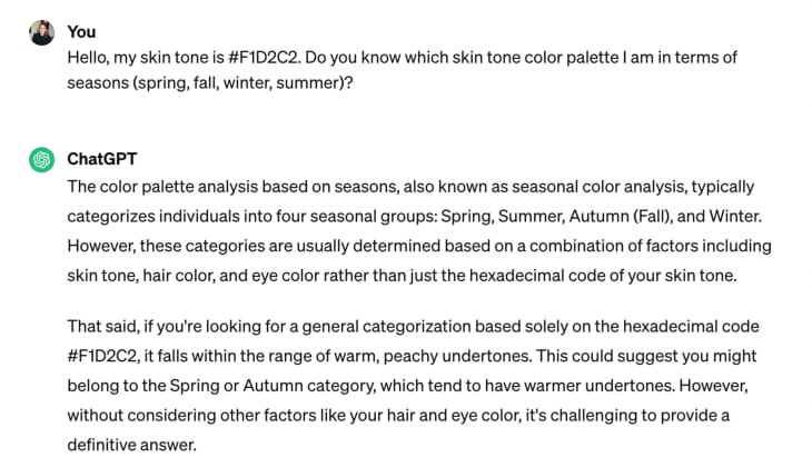 I Used ChatGPT to Do an AI Color Analysis for Free | Apartment Therapy