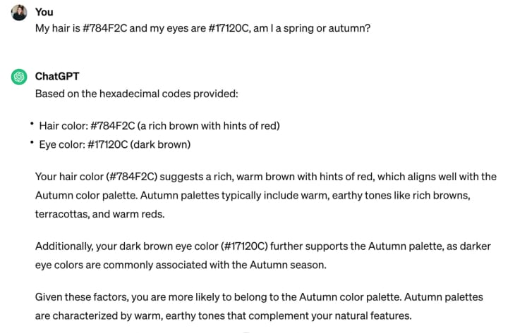 I Used ChatGPT to Do an AI Color Analysis for Free | Apartment Therapy
