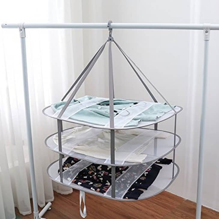 Looca 3-Tier Folded Mesh Drying Rack: Amazon Reviews | Apartment Therapy