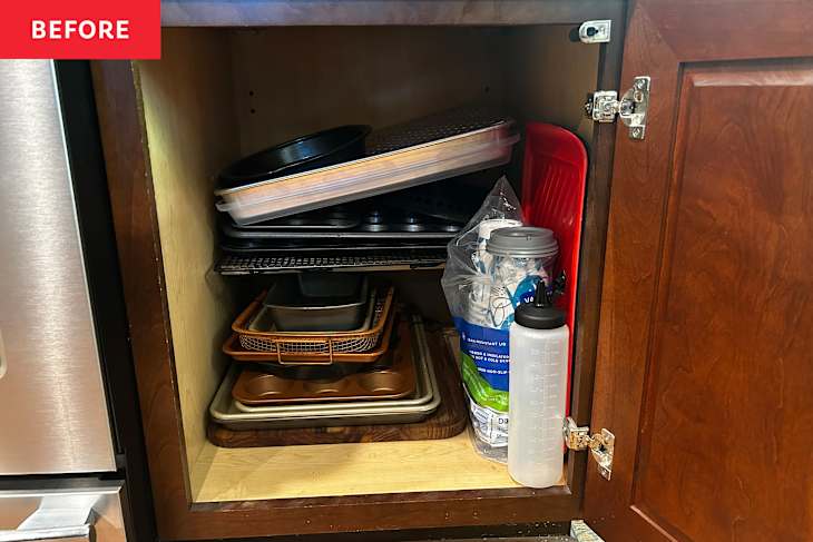 This $7 Dollar Tree Hack Is the Smartest Way to Organize Sheet Pans ...