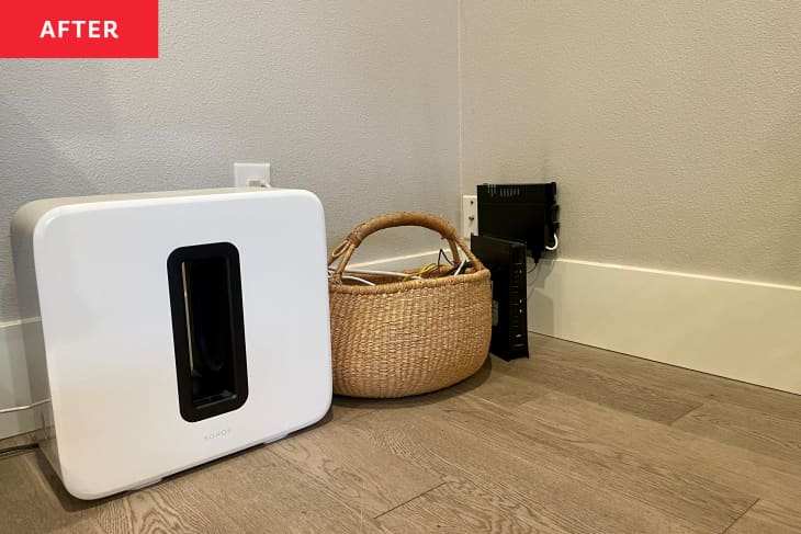 Free and Easy Way to Wrangle Cords in Living Room | Apartment Therapy