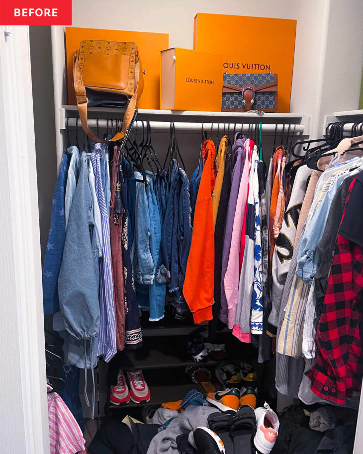 See How Pro Organizer Remedies This Packed Closet | Apartment Therapy