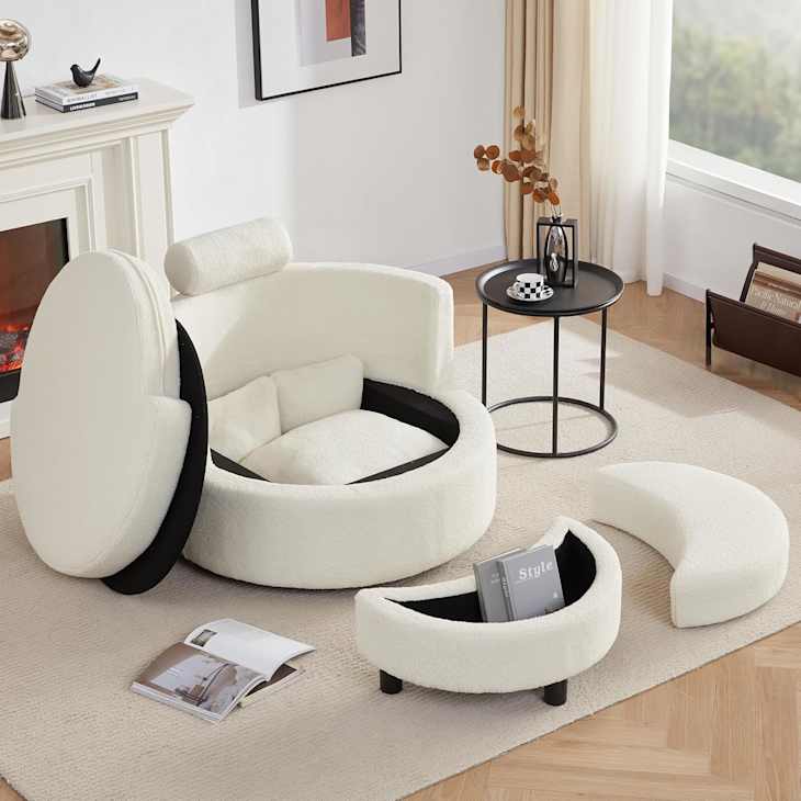 Costco Is Selling a Gorgeous Thomasville Boucle Ottoman Apartment Therapy