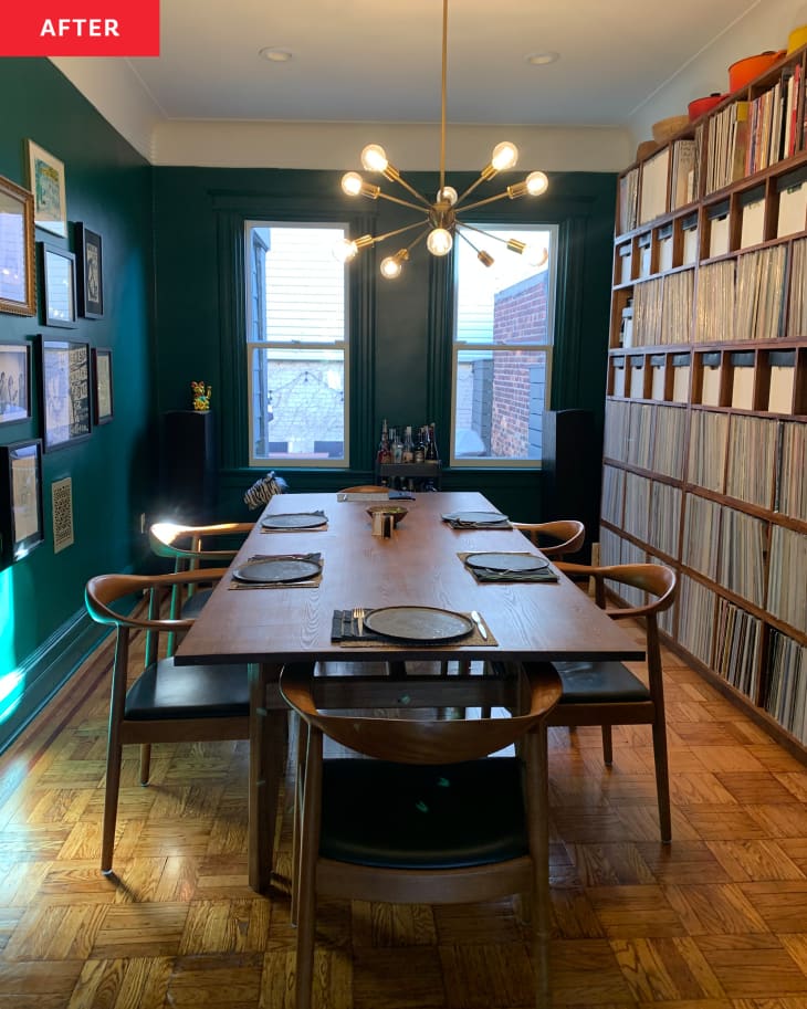Before and After: A Blank Slate Dining Room Gets a Bold Color Makeover ...