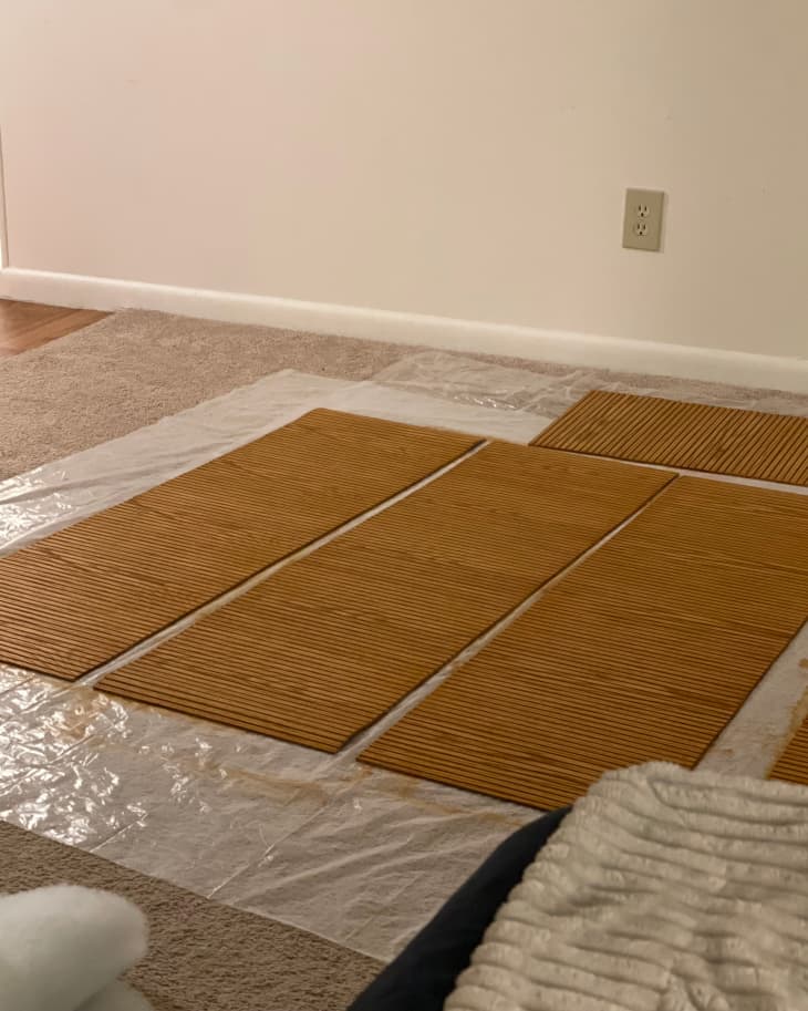 DIY Pole Wrap Mid-Century Modern Bed Skirt Transformation | Apartment ...