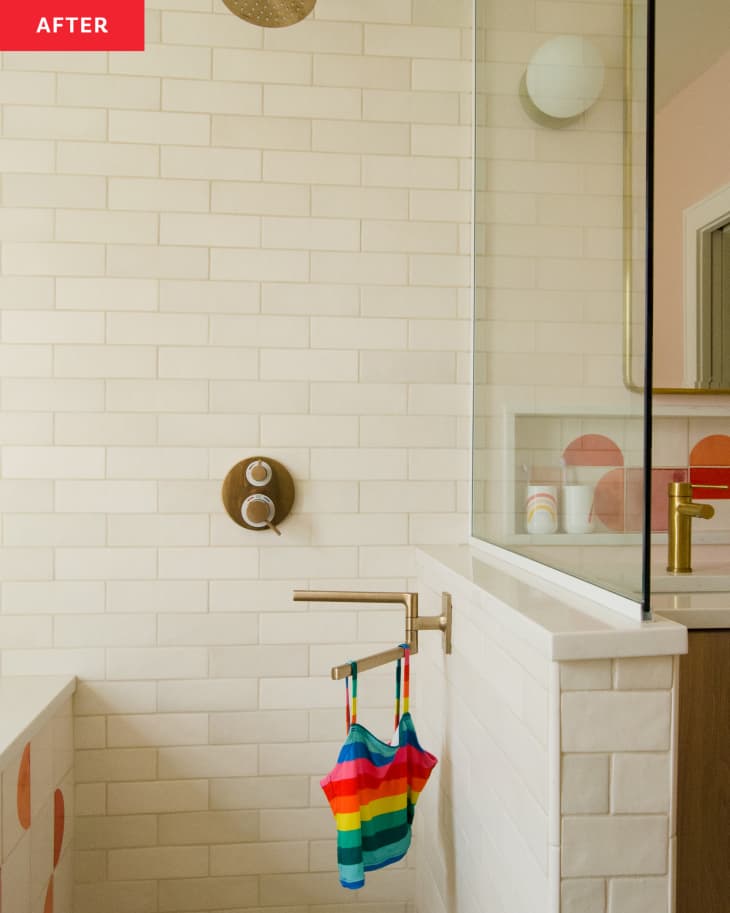 A 70-Square-Foot Family Bathroom Remodel with Tub Inside the Shower | Cubby
