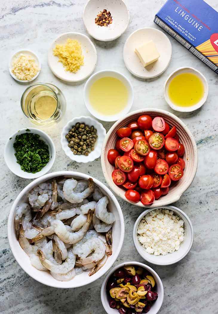 Olive & Mango’s Greek Shrimp Scampi Pasta | The Kitchn