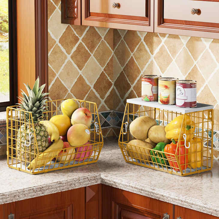 This $27 Gold Wired Basket Will Organize Your Small Kitchen! | The Kitchn