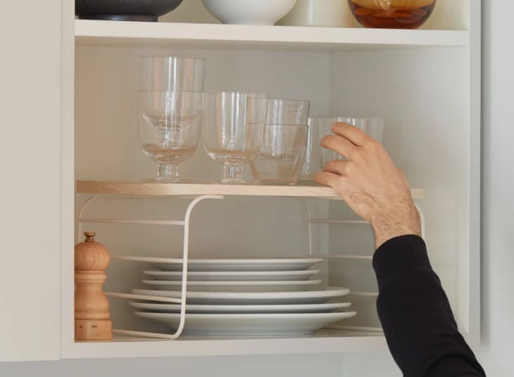 Pattern Shelf Risers: A Chic New Kitchen Storage Tool | Apartment Therapy