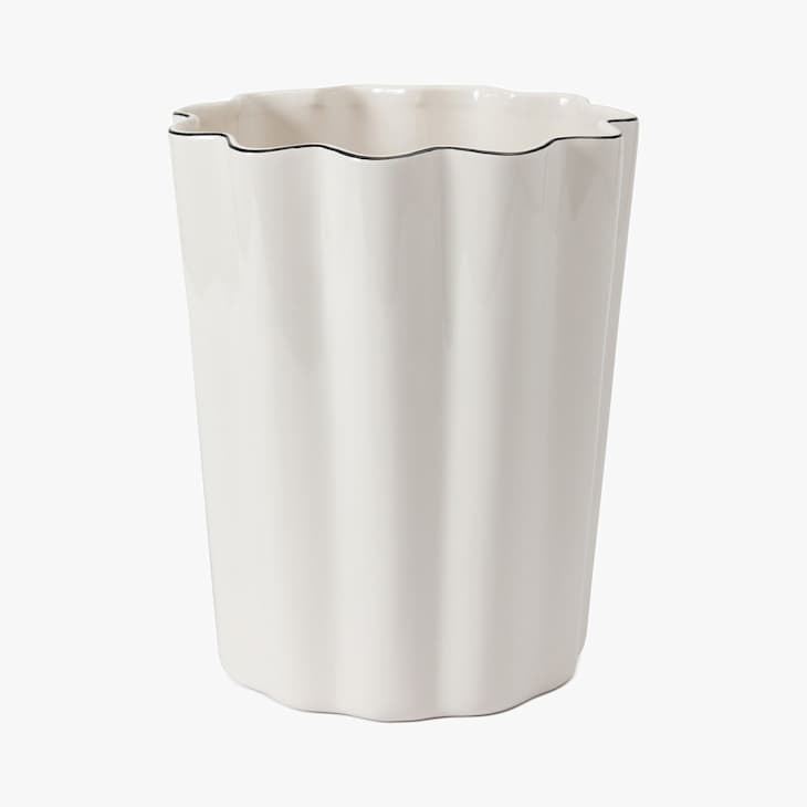Pottery Barn's Porcelain Trash Can Is Too Pretty to Hide | Apartment ...