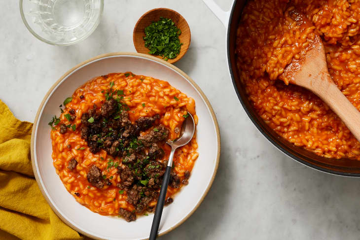 Crispy Beef and Parmesan Baked Risotto Recipe | Kitchn