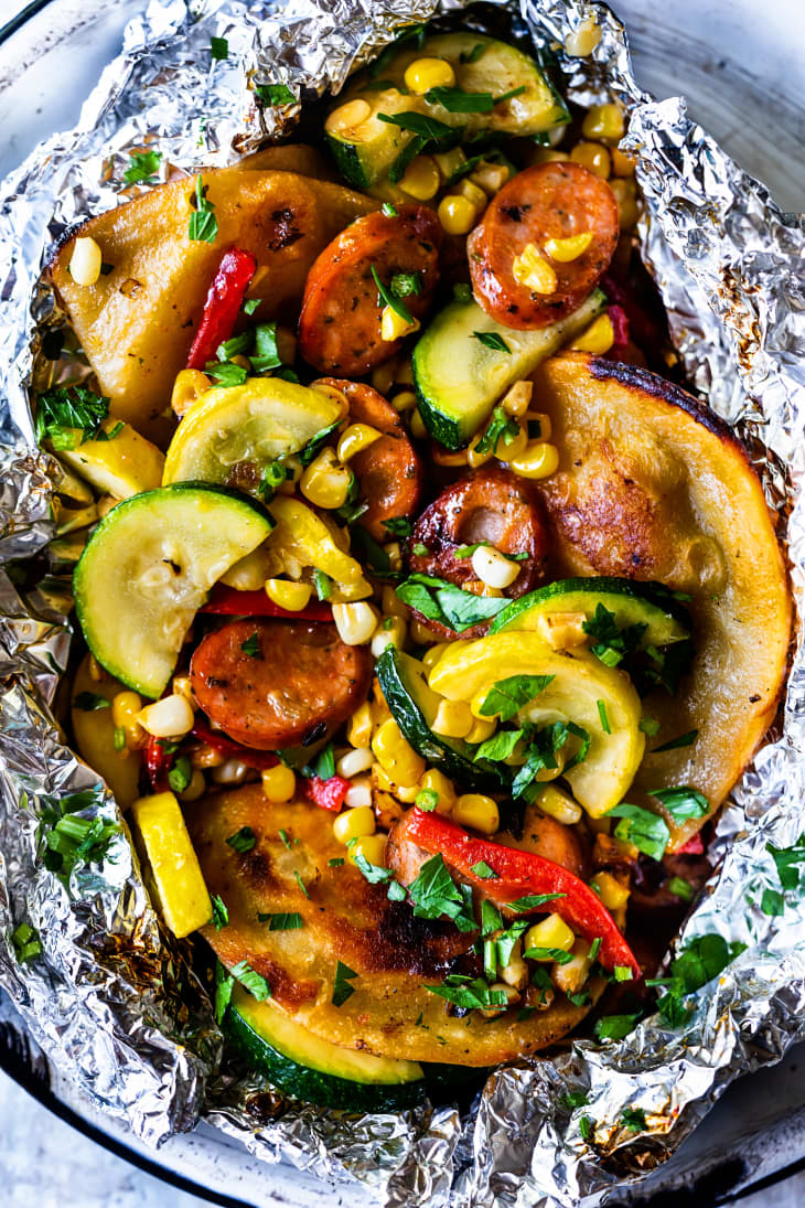 Grilled Pierogies and Sausage Foil Packet Dinner Recipe | The Kitchn