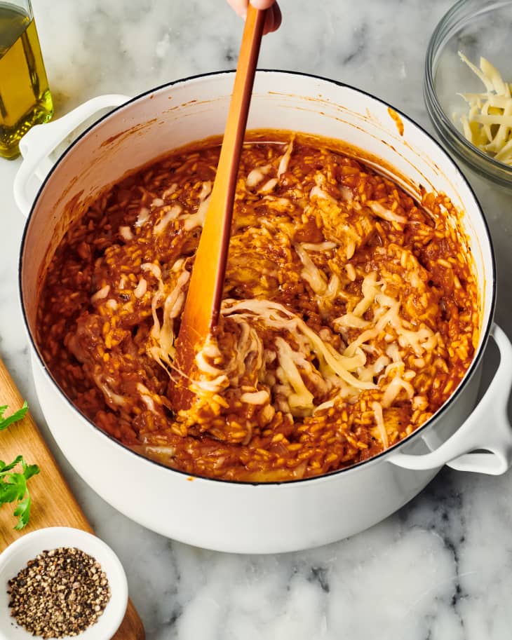One-Pot Cheesy Chicken and Tomato Rice | The Kitchn