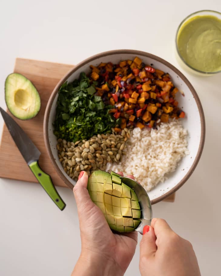 Try This Roasted Veggie Rice Salad for Its Creamy Avocado Dressing ...