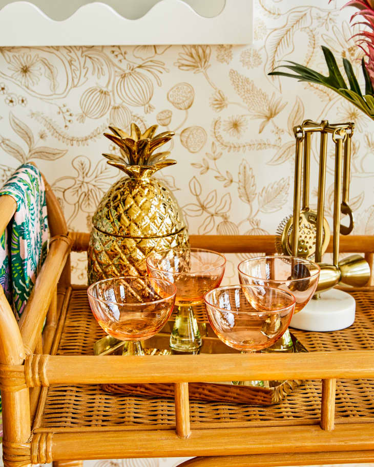 Tropical Bar Cart Spring Refresh | Apartment Therapy