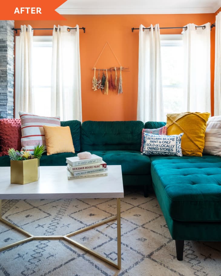 B&A: An Artist's Living Room Gets a Big, Bold Dose of Warm Color ...