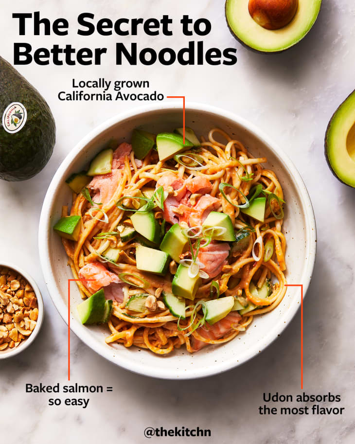 Salmon and California Avocado Peanut Noodles | The Kitchn