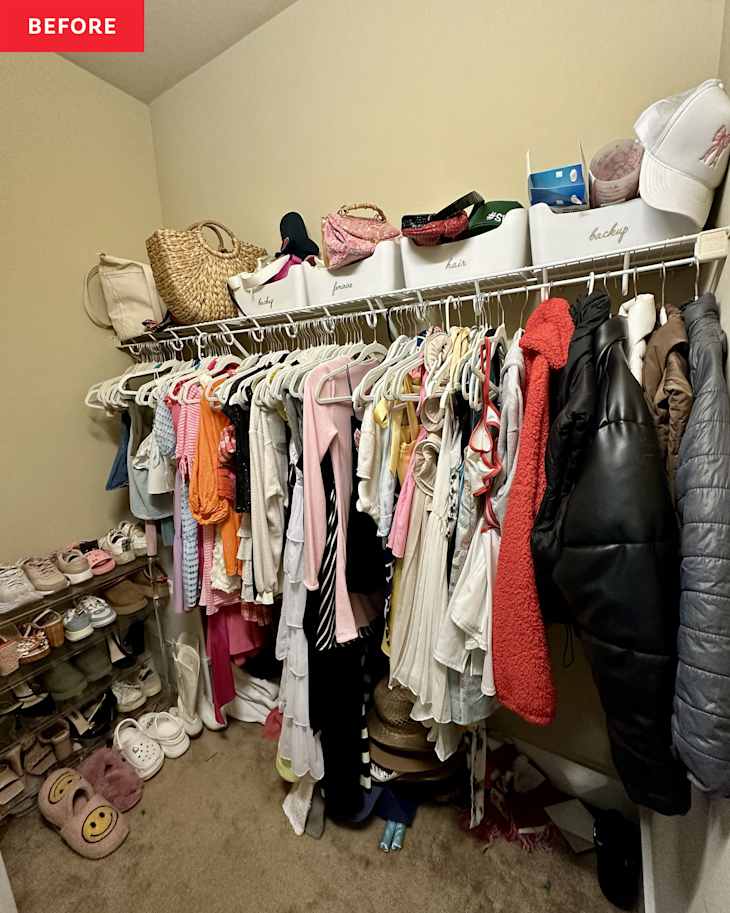 This Easy Closet Fix Will Add So Much Storage to a Packed Dorm Closet ...