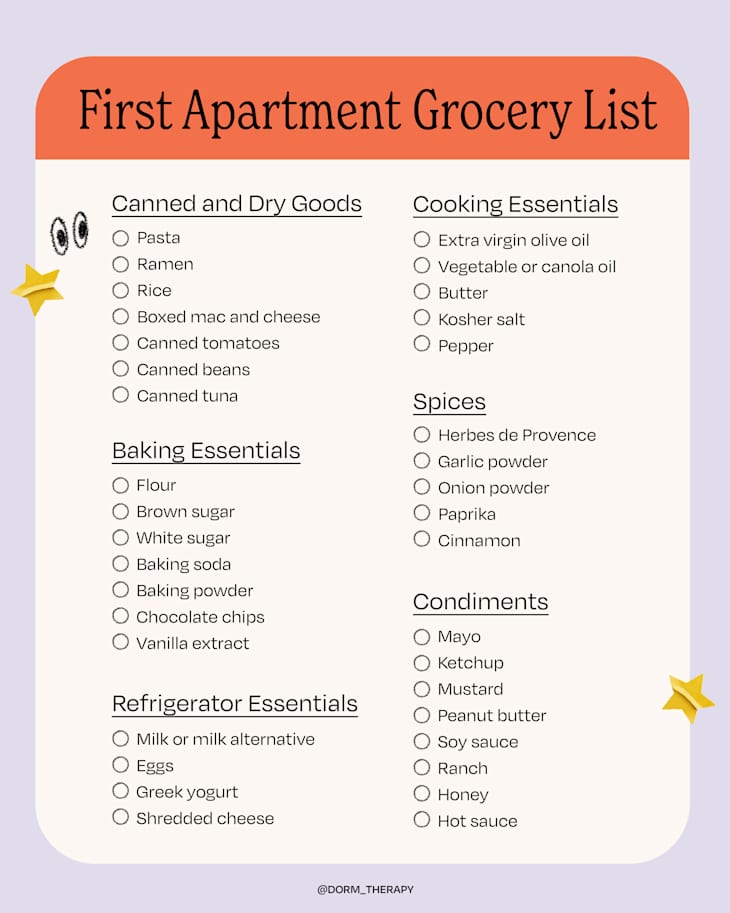 The Only First Apartment Grocery List You Need | Apartment Therapy