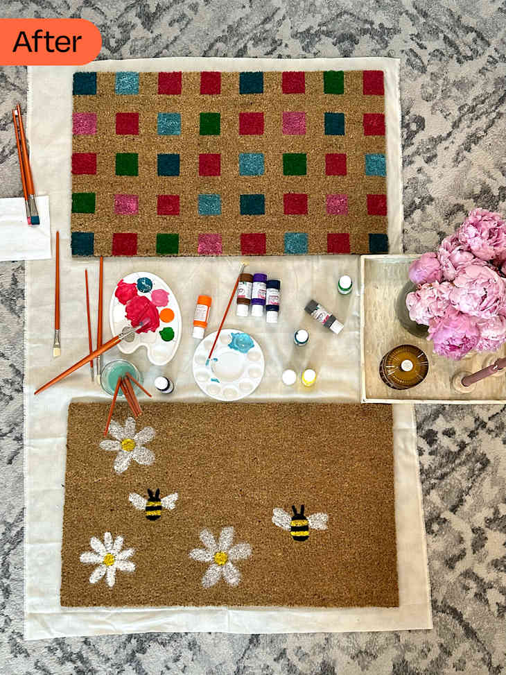 How to DIY the Cutest Doormat with Paint & Tape | Dorm Therapy